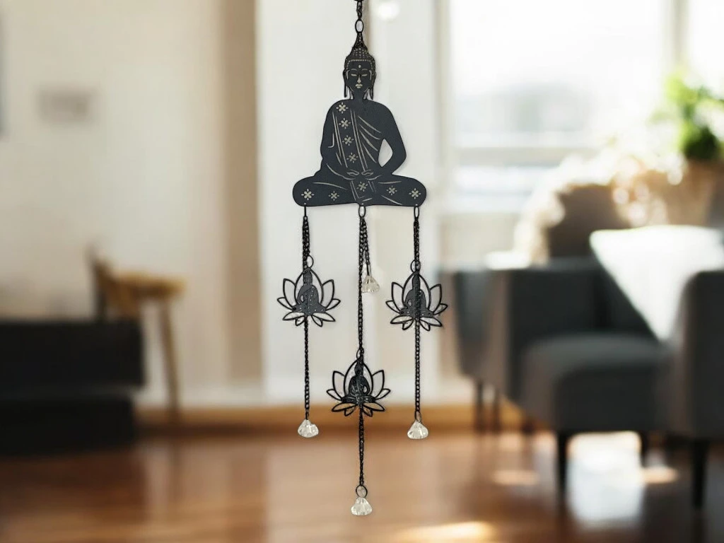 Colgante Tira Buda Black con 3 Lotos (C292) 18x78cm - Compra Online