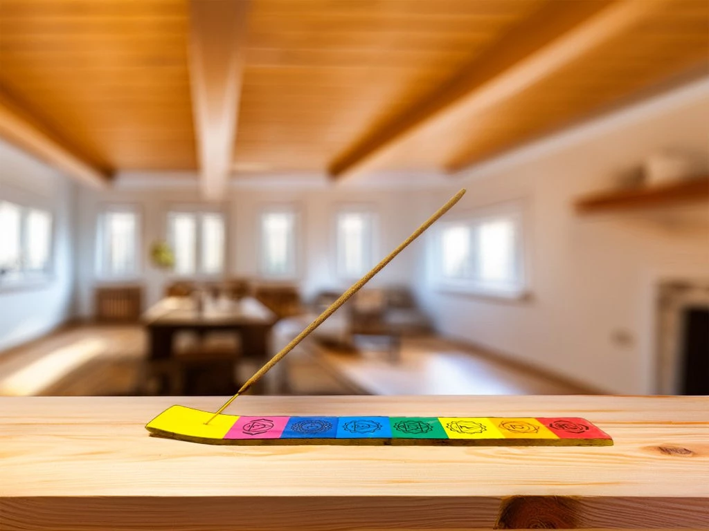 Porta Sahumero Sky Madera 7 Chakras 25cm: ¡Armoniza tu espacio!